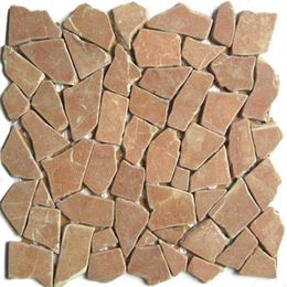 Mosaikfliese 'Natursteinmosaik' Naturstein rot-braun 30,5 x 30,5 cm