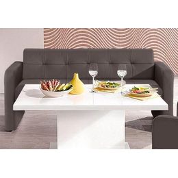 Sitzbank exxpo - SOFA FASHION "Barista Küchensofa, kompakte Stellmaße, Sitzhöhe 49cm", grau (taupe), B:182cm H:82cm T:68cm, Carabu (50%Polyester, 35%Polyacryl, 15%Polyamid), Sitzbänke, Essbank Polsterbank, mit Rückenlehne