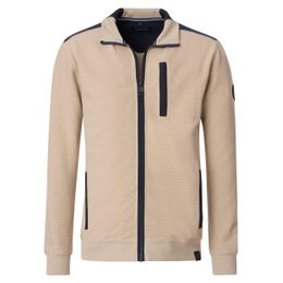 Sweatjacke Casamoda "Casamoda Sweatjacke uni", Herren, Gr. L, 657 beige, 95% Baumwolle, 5% Elasthan, Sweatjacken