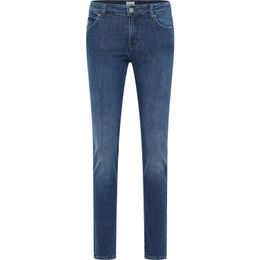 Slim-fit-Jeans Mustang "Style Crosby Relaxed Slim", Damen, Gr. 26, Länge 30, 741 blau, Denim/Jeans, 85% Baumwolle, 13% Polyester, 2% Elasthan, slim fit, Jeans