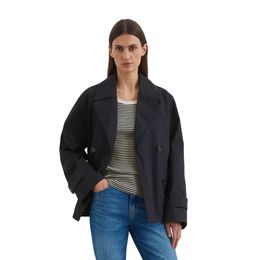 Marc O'Polo Outdoorjacke MARC O'POLO "aus Organic Cotton-Twill", Damen, Gr. 40, blau (deep night blau), Obermaterial: 100% Baumwolle, unifarben, casual, regular fit, Langarm normaler Saum, Jacken