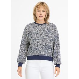 Sweatshirt Ragwear "WUSS PRINT", Damen, Gr. L, schwarz (midnight), Sweatware, Obermaterial: 70% Baumwolle, 30% Polyester, bedruckt, Casual, hüftlang, Rundhals, Sweatshirts