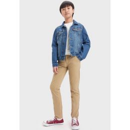 Chinohose LEVI'S KIDS "CHINO STANDARD TAPER", Jungen, Gr. 3 (98), N-Gr, gelb (harvest gold), Web, Obermaterial: 97% Baumwolle, 3% Elasthan, casual, Hosen, for BOYS