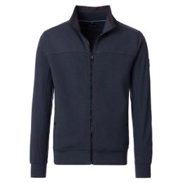 Sweatjacke Casamoda "Casamoda Sweatjacke uni", Herren, Gr. L, blau, 62% Baumwolle, 35% Polyester, 3% Elasthan, Sweatjacken