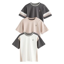 next T-Shirt Jungen Gr&ouml;&szlig;e 116 beige / anthrazit / offwhite