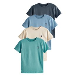 next T-Shirt Jungen Gr&ouml;&szlig;e 134 elfenbein / opal / dunkelblau / jade