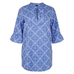 ZIZZI Tunika 'Mavita' Damen Gr&ouml;&szlig;e XL/XXL blau / wei&szlig;