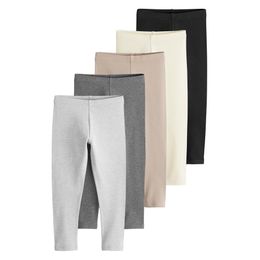 next Leggings M&auml;dchen Gr&ouml;&szlig;e 134 beige / creme / hellgrau / graumeliert / schwarz