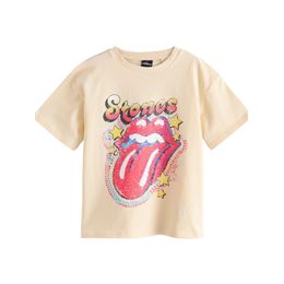 next T-Shirt 'Rolling Stones' M&auml;dchen Gr&ouml;&szlig;e 122 creme / royalblau / rot / wei&szlig;