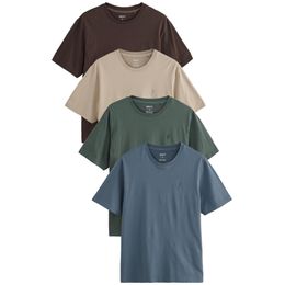 next T-Shirt Herren Gr&ouml;&szlig;e S beige / blau / dunkelbraun / dunkelgr&uuml;n