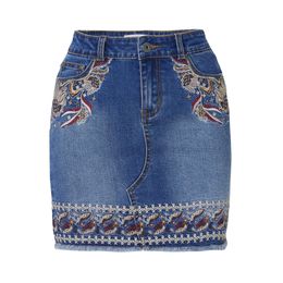 KOROSHI Skirt female size 36 Blue denim / Gold / White