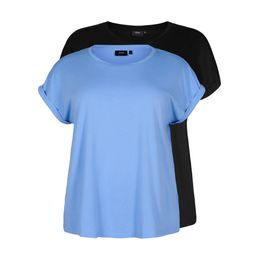 ZIZZI Shirt 'MKATJA' Damen Gr&ouml;&szlig;e 7XL/8XL blau / schwarz