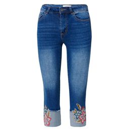 Koroshi Jeans Damen Gr&ouml;&szlig;e 25/26 blue denim / safran / rot / wei&szlig;