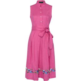 Reitmayer &Auml;rmelloses Leinenkleid mit Blumen Pink (Gr&ouml;&szlig;e: 34)