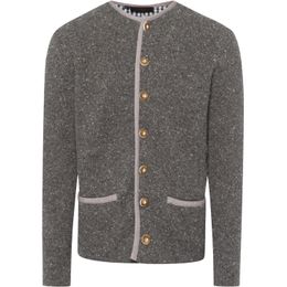Reitmayer Linksstrick-Cardigan mit R&uuml;ckenmotiv Grau (Gr&ouml;&szlig;e: L)