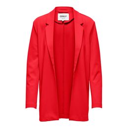 Longblazer Only "ONLAGNETE L/S LOOSE BLAZER TLR", Damen, Gr. M (38), rot (high risk rot), Web, Obermaterial: 95% Polyester, 5% Elasthan, unifarben, modisch, loose fit hüftbedeckend, tiefer V-Ausschnitt, Langarm, Blazer