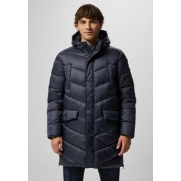 Steppjacke Street One MEN, Herren, Gr. L (42), blau (schwarz night blau), Stoff, Obermaterial: 100% Nylon; Füllung: 100% Nylon, unifarben, casual, gerade hüftbedeckend, ohne Ausschnitt, Langarm Bündchen, Jacken, mit Kapuze