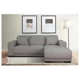 Ecksofa Home Affaire "Bornholm inkl. 2 Kissen, Stellmaße 234x162 cm L-Form", grau (taupe hell), B:234cm H:85cm T:162cm, 100% Polyester, Sofas, Recamiere wahlweise links oder rechts bestellbar, Topseller