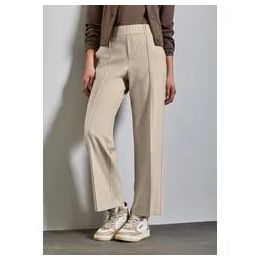 Stoffhose Street One, Damen, Gr. 38, Länge 30, beige (sheer beige meliert), Web, Obermaterial: 64% Viskose, 31% Polyester, 5% Elasthan, unifarben, casual, lang, Hosen, im Casual Fit und mit Stretch