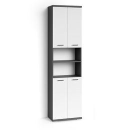 ByLiving Badezimmer Hochschrank NEBRASKA, Breite 50 cm, anthrazit/wei&szlig;