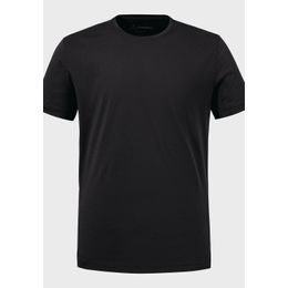 Schöffel Funktionsshirt SCHÖFFEL "T Shirt Buchberg M", Herren, Gr. 48, schwarz (9990, schwarz), Oberstoff: 60% Baumwolle, 40% Polyester, sportlich, Rundhals, Kurzarm, Shirts