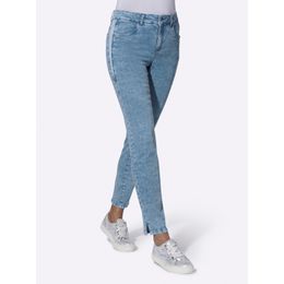 WITT Damen Jeans mit Ziernieten seitlich, blue-bleached, Größe 50