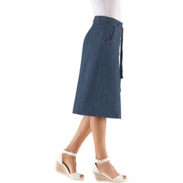CR&Eacute;ATION L Damen Jeansrock mit Flecht-G&uuml;rtel blue-stone-washed Gr&ouml;&szlig;e 20