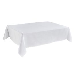 Festliche Tischdecke in Leinenoptik mit Glitzer, 140 x 170 cm - Wei&szlig;/Silber