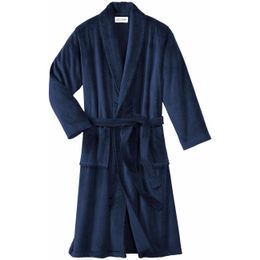 Derek Rose Triton-Bademantel, Unisex - M - Blau, aus Baumwolle