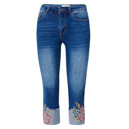 KOROSHI Jeans Damen Gr&ouml;&szlig;e 25/26 blue denim / safran / rot / wei&szlig;