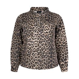 ZIZZI Jacke 'Jleona' Damen Größe XXXL/4XL cappuccino / schwarz