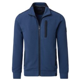 Sweatjacke Casamoda "Casamoda Sweatjacke uni", Herren, Gr. S, blau (mittleres dunkelblau), 95% Baumwolle, 5% Elasthan, Sweatjacken