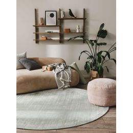 benuta Pure Viskoseteppich rund Nova Mint &oslash; 120 cm rund - Moderner Kurzflor-Teppich f&uuml;r Wohnzimmer