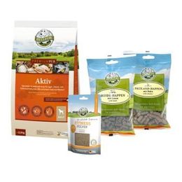 Bellfor Futterset f&uuml;r k&ouml;rperlich aktive Hunde - Premium PUR Aktiv + Fitness Pulver + Soft-Snacks 2,980 g