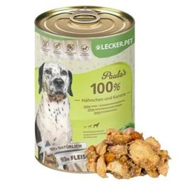 LYRA PET Lecker.Pet Paula's 100 % H&auml;hnchen und Karotte Hundefutter Nassfutter 12x400 g