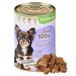 LYRA PET Lecker.Pet Josie's 100 % Muskelfleisch Rind Hundefutter Nassfutter 12x400 g