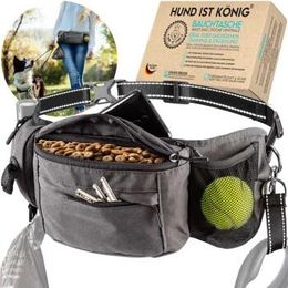 HUND IST K&Ouml;NIG &reg; Bauchtasche f&uuml;r Leckerlis & Hundezubeh&ouml;r grau