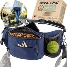 HUND IST K&Ouml;NIG &reg; Bauchtasche f&uuml;r Leckerlis & Hundezubeh&ouml;r dunkelblau