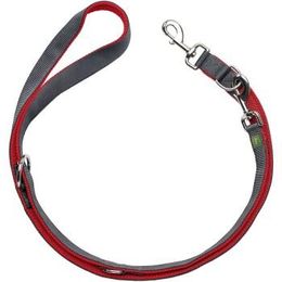 Hunter Verstellbare F&uuml;hrleine Maldon rot/ grau 1,5 cm
