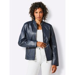 Mainpol Damen Lederjacke, Blau, Gr. 36, Lederjacken, Material: Lammnappaleder