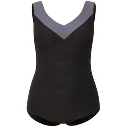 Ulla Popken Badeanzug Damen Größe 10XL grau / schwarz