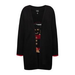 Ulla Popken Strickjacke Damen Größe 4XL/5XL hellbraun / rot / schwarz / weiß