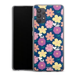 DeinDesign Galaxy A32 4G Handy Silikon H&uuml;lle Case transparent Handyh&uuml;lle Muster Snoopy Flowers Silikon Case