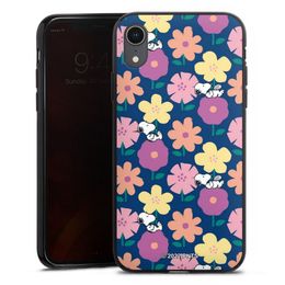 DeinDesign iPhone Xr Handy Silikon H&uuml;lle Case schwarz Handyh&uuml;lle Muster Snoopy Flowers