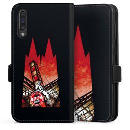DeinDesign Galaxy A50 Handy Klapph&uuml;lle Handyh&uuml;lle aus Kunst Leder schwarz Flip Case 1. Fc K&ouml;ln Cologne Cathedral Official Licensed Product Sideflip mit Lasche