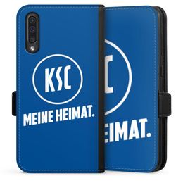DeinDesign Galaxy A50 Handy Klapph&uuml;lle Handyh&uuml;lle aus Kunst Leder schwarz Flip Case Karlsruher Sc Statement Ksc Sideflip mit Lasche