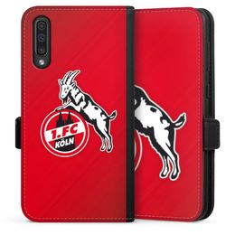 DeinDesign Galaxy A50 Handy Klapph&uuml;lle Handyh&uuml;lle aus Kunst Leder schwarz Flip Case 1. Fc K&ouml;ln Effzeh Official Licensed Product Sideflip mit Lasche