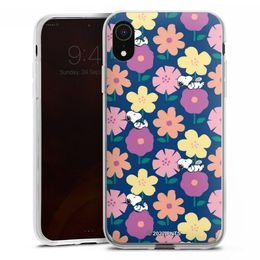 DeinDesign iPhone Xr Handy Silikon H&uuml;lle Case transparent Handyh&uuml;lle Muster Snoopy Flowers Silikon Case