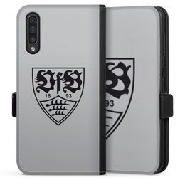 DeinDesign Galaxy A50 Handy Klapph&uuml;lle Handyh&uuml;lle aus Kunst Leder schwarz Flip Case Logo Official Licensed Product Vfb Stuttgart Sideflip mit Lasche