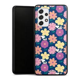 DeinDesign Galaxy A53 5G Handy Silikon H&uuml;lle Case schwarz Handyh&uuml;lle Flowers Muster Snoopy